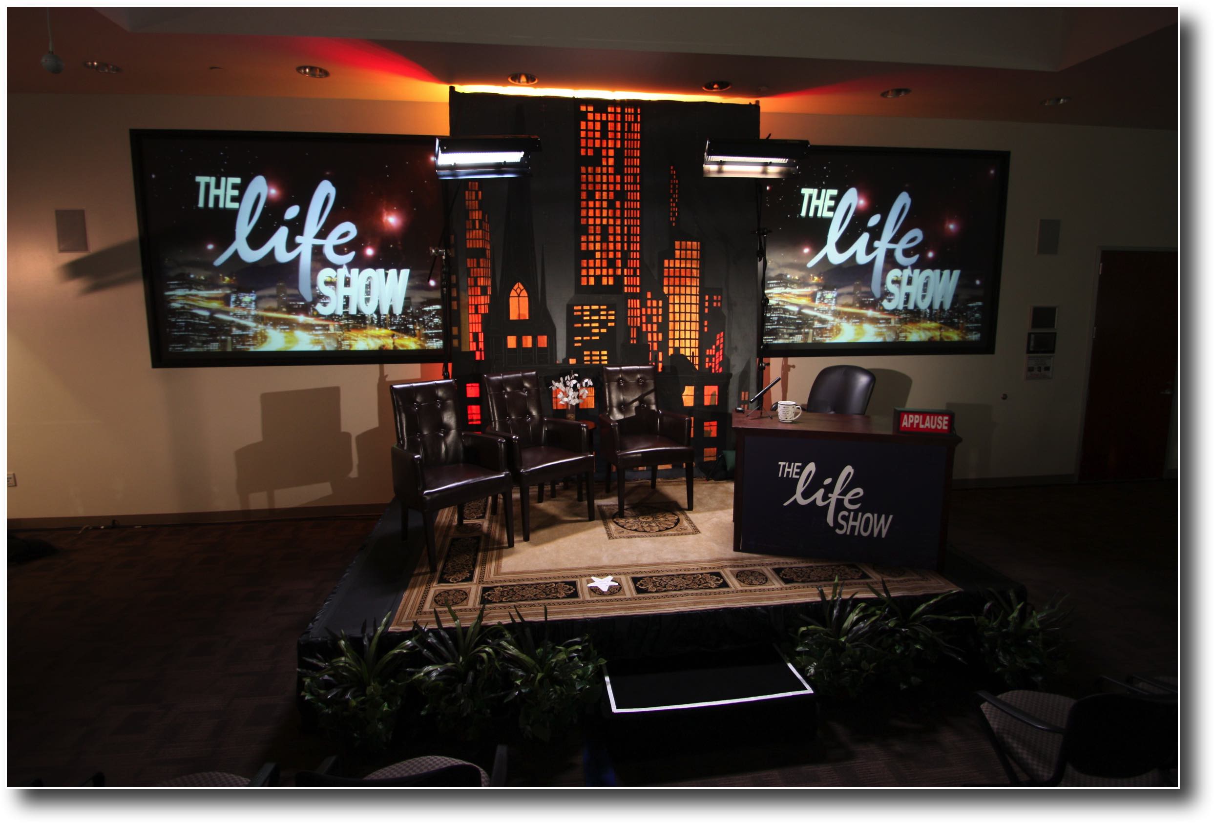 Custom Staging, Sets, Lighting, & Design for an Event.